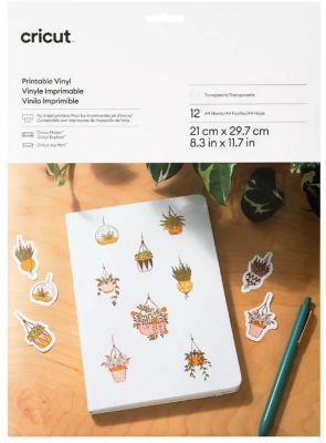 Accessoire CRICUT Printable Vinyl A4-12 sheets Transparent | Boulanger