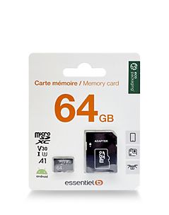 Carte Micro SD ESSENTIELB 64 Go Micro SD | Boulanger