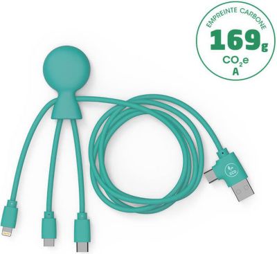 Câble trio XOOPAR Cable Multi-connecteur Mr Bio Long Vert | Boulanger