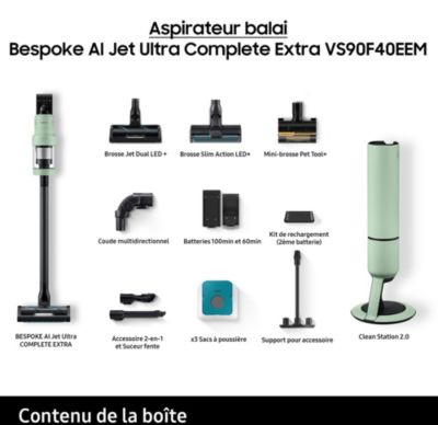 ASPIRATEUR BALAI SAMSUNG Bespoke AI Jet Ultra 2 batteries VS90F40EEM/WD ...